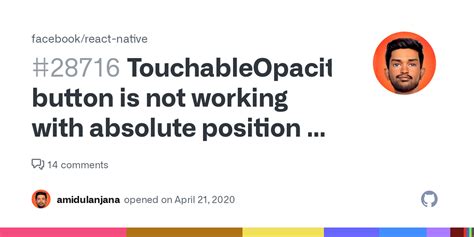 Touchableopacity Button Is Not Working With Absolute Position Transform Animation · Issue