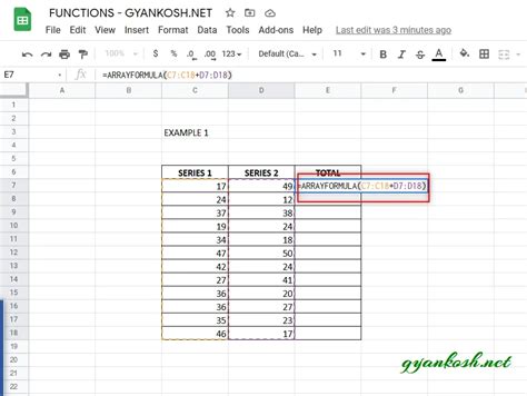 HOW TO USE ARRAYFORMULA FUNCTION IN GOOGLE SHEETS GyanKosh