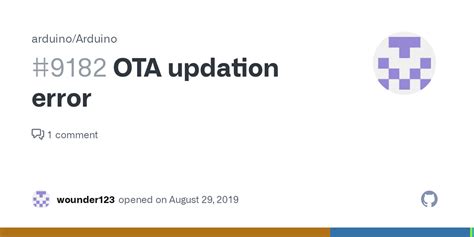 Ota Updation Error · Issue 9182 · Arduinoarduino · Github
