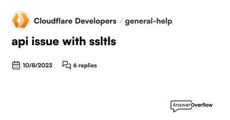 Api Issue With Ssltls Cloudflare Developers