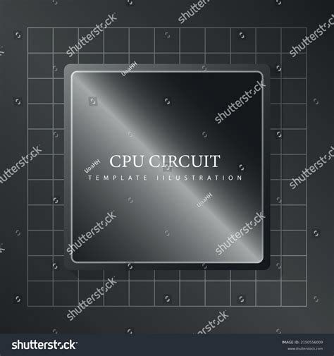 Vector Illustration Realistic Processor Microcircuit Cpu Stock Vector Royalty Free 2150556009