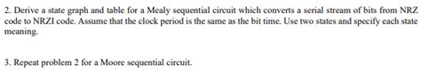 Solved Derive A State Graph And Table For A Mealy Sequential