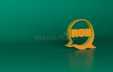 Orange Speech Bubble With Rgb And Cmyk Color Mixing Icon Isolated On Green Background
