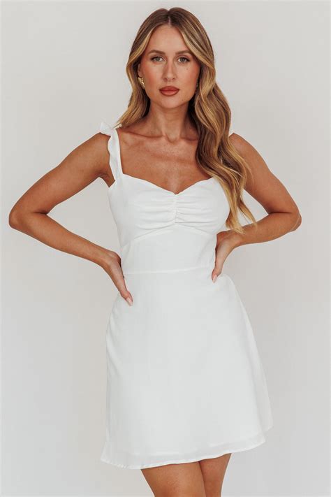 Camille A Line Mini Dress White Selfie Leslie