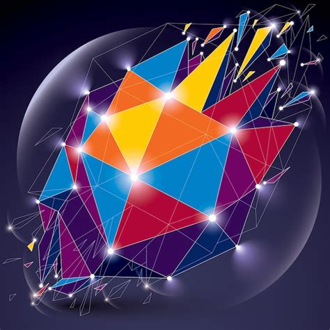 Premium Vector 3d Vector Digital Wireframe Object Broken Into Different Particles Geometric