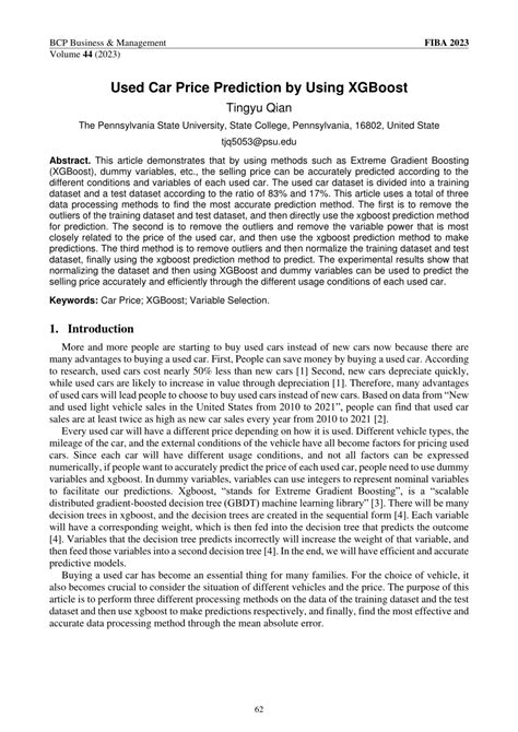 Pdf Used Car Price Prediction By Using Xgboost