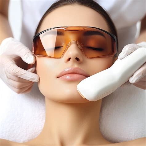 A Beautiful Woman Receiving Laser Hair Removal Treatment In A Beauty