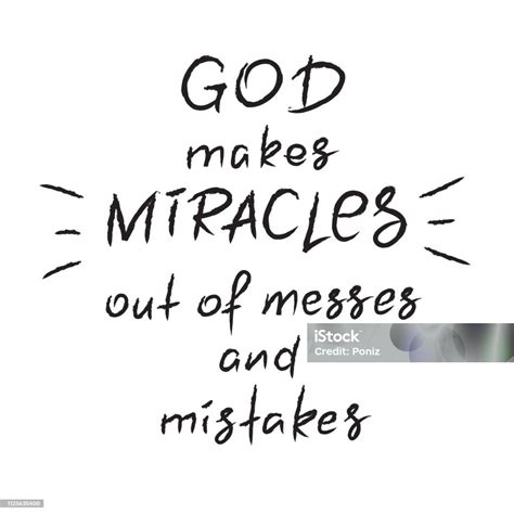 하나님은 기적 놨 고 실수동기 부여 견적 자체 종교 포스터 교회 전단지 엽서 스티커 포스터 기도서 T셔츠에 인쇄 합니다 간단 귀여운 벡터 0명에 대한 스톡 벡터 아트 및