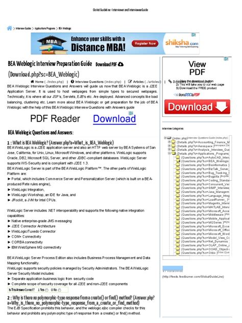 bea weblogic interview questions and answers pdf pdf application server java platform