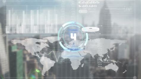 Animation Of Scope Scanning With Countdown Over Data Processing On Screen Stock Footage Video
