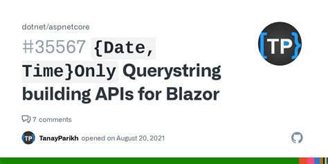 Date Time Only Querystring Building APIs For Blazor Issue 35567