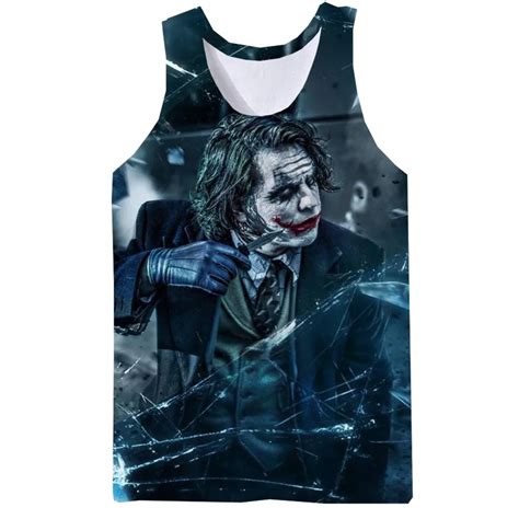 조커 어릿 광대 탱크 탑 남성용 3d 프린트 광대 민소매 패턴 탑 조커 그래픽 조끼탱크 탑 Aliexpress