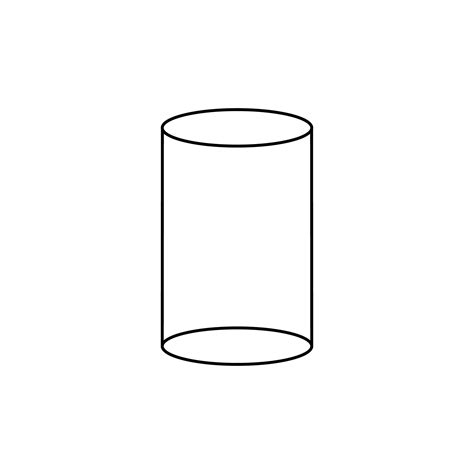 Cylinder Geometrical Figure Outline Icon Symbol Logo Illustration