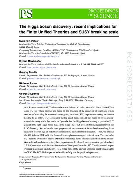 Pdf The Higgs Boson Discovery Recent Implications For The Finite Unified Theories And Susy