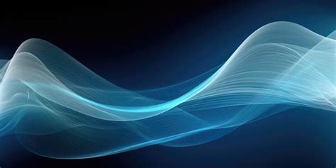 Premium Photo Abstract Blue Wavy Flowing Lines Background Generative