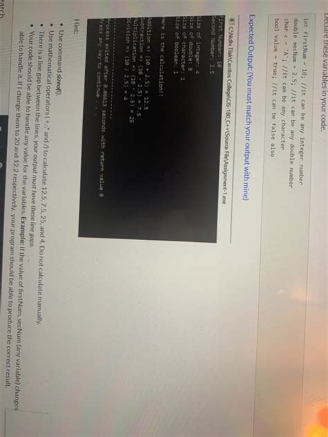 Solved Declare These Variables In Your Code Int Firstnum