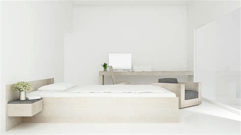 침실과 가정에서 직장 또는 호텔인테리어 심플한 디자인3d 렌더링 3차원 형태에 대한 스톡 사진 및 기타 이미지 3차원 형태 거실 스탠드 노트북 Istock