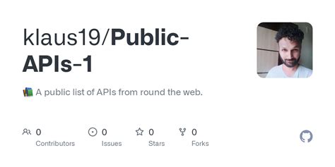 Github Klaus19public Apis 1 📚 A Public List Of Apis From Round The Web