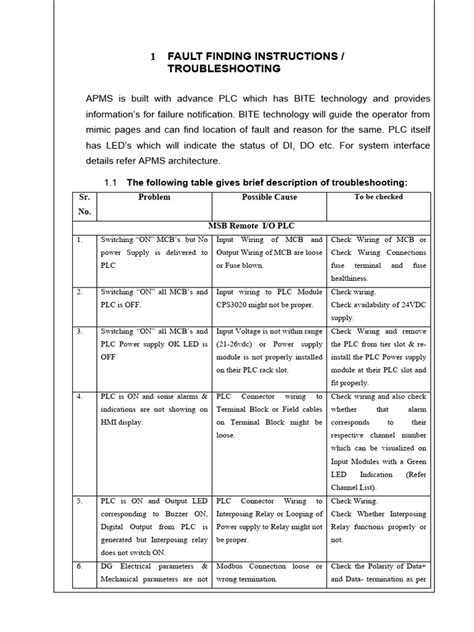 Apms Troubleshooting Pdf Programmable Logic Controller Power Supply