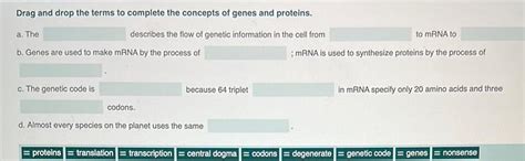 [answered] Drag And Drop The Terms To Complete The Concepts Of Genes Kunduz