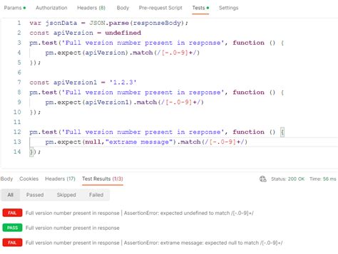 Testing How To Add Postman Test Asset Error Or Success Message Stack Overflow