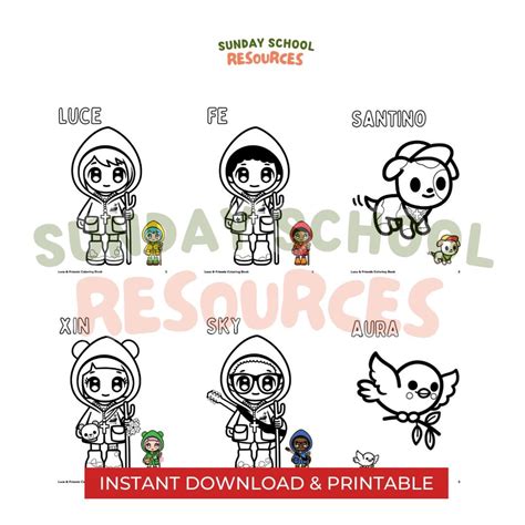 Luce And Friends Coloring Book Catholic Sunday School Digital Download Etsy