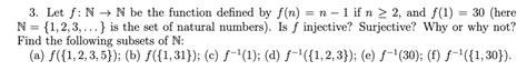 Solved Let F NN Be The Function Defined By F N N If Chegg