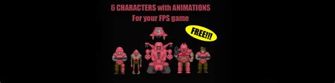 Free Characters With Animations For Fps Game By Fredrichi