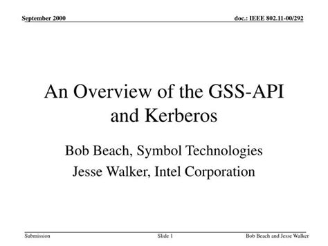Ppt An Overview Of The Gss Api And Kerberos Powerpoint Presentation Free Download Id6882671