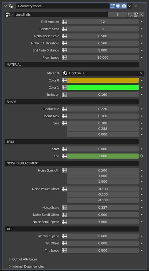 Light Trails Generator Blender Geometry Nodes Modifier