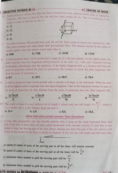 more than one correct answer type questions 1 a long thin inextensible