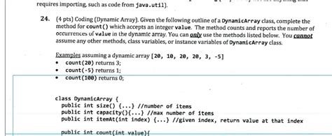 Solved Requires Importing Such As Code From Java Util Chegg Com