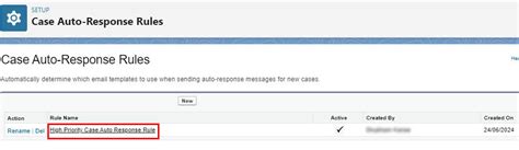 how to create auto response rules in salesforce