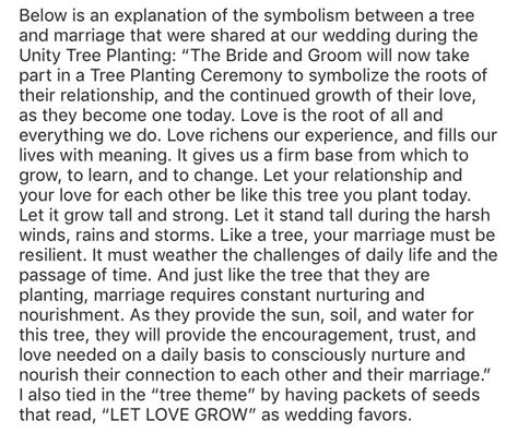 unity tree planting description explanation trees to plant unity plant ceremony tree wedding