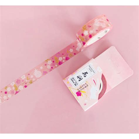Cherry And Rabbits Washi Masking Tape Craft Sticker Sakura Usagi 7m
