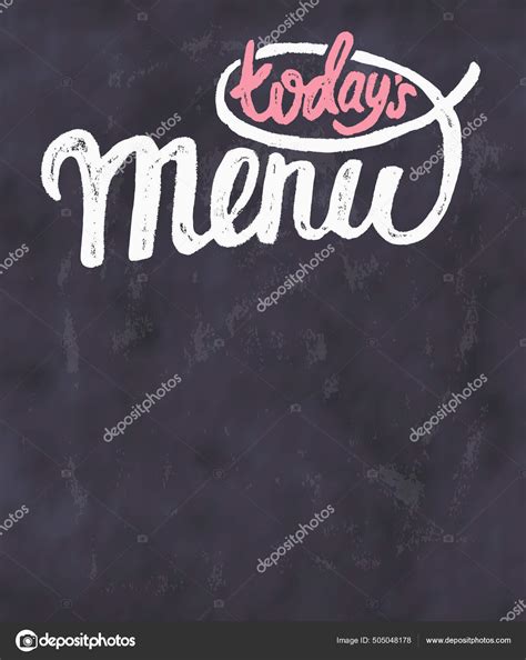 Todays Menu Chalkboard Menu Vector Handwritten Lettering Stock