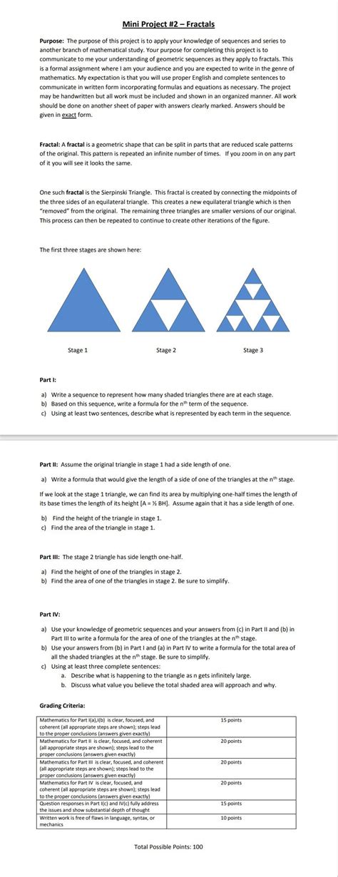 Solved Mini Project 2 Fractals Purpose The Purpose Of