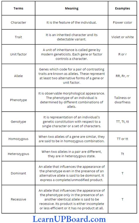 Neet Biology Principles Of Inheritance And Variation Notes Learn Up Board