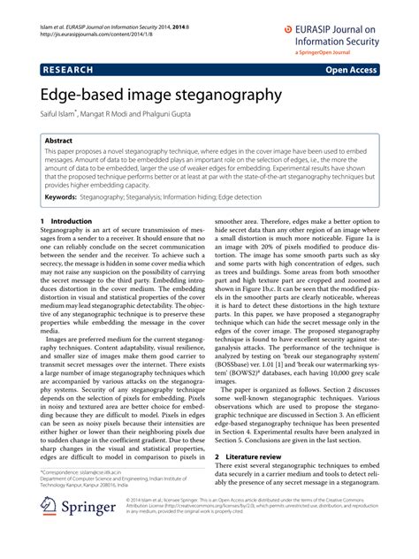 Pdf Edge Based Image Steganography