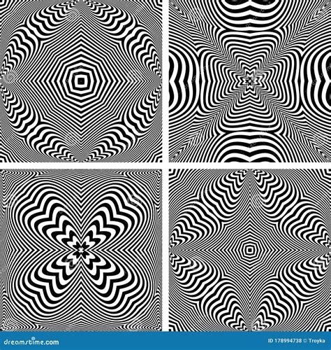 Geometric Convex Patterns Set Striped Lines Textures Stock Vector