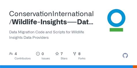 GitHub ConservationInternational Wildlife Insights Data Migration Data Migration Code And