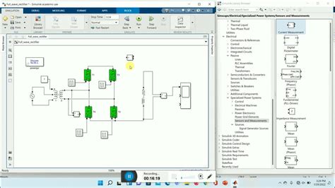 Single Phase Full Wave Rectifier Matlab Basic For Beginner Youtube