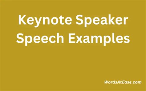 6 Keynote Speaker Speech Examples Words At Ease