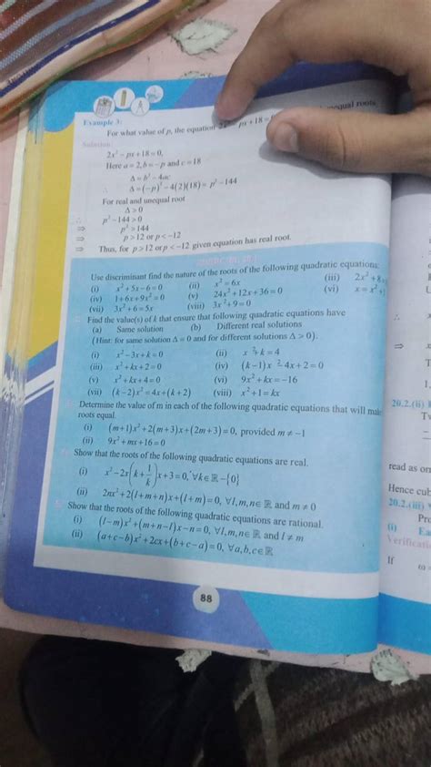 Example 3for What Value Of P The Equation 2 Px182x² Pr18 0here A