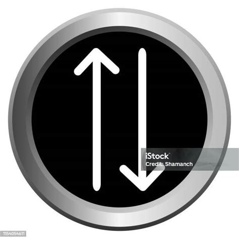 다른 방향으로 두 개의 흰색 화살표가 있는 웹 버튼을 테두리 금속 벡터 아이콘 블랙 건설 현장에 대한 스톡 벡터 아트 및 기타 이미지 건설 현장 그래픽 사용자
