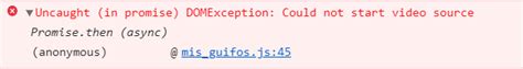 Javascript Recording Video By Js Uncaught In Promise Domexception Stack Overflow