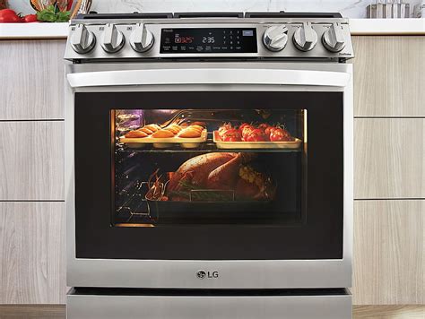 Customer Reviews Lg 6 3 Cu Ft Smart Slide In Gas True Convection Range With Easyclean And Air