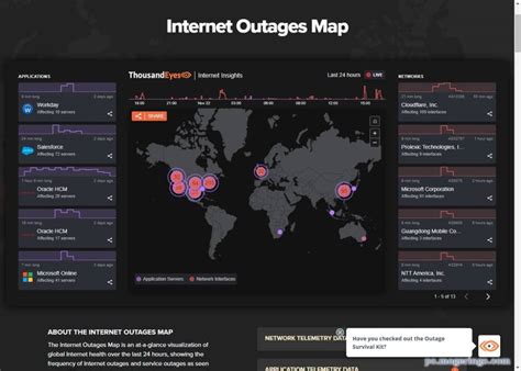 世界中のインターネット障害をリアルタイムに可視化するwebサービス 『internet Outages Map』 Pcあれこれ探索