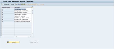 OCD8 SAP Tcode Maintain Validation Groups