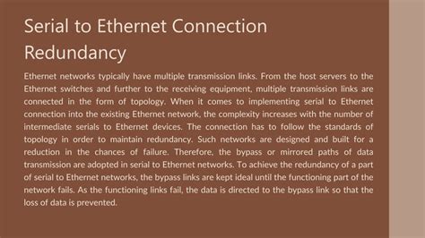 Ppt Solutions To Maintain Redundancy In Serial To Ethernet Connection Powerpoint Presentation